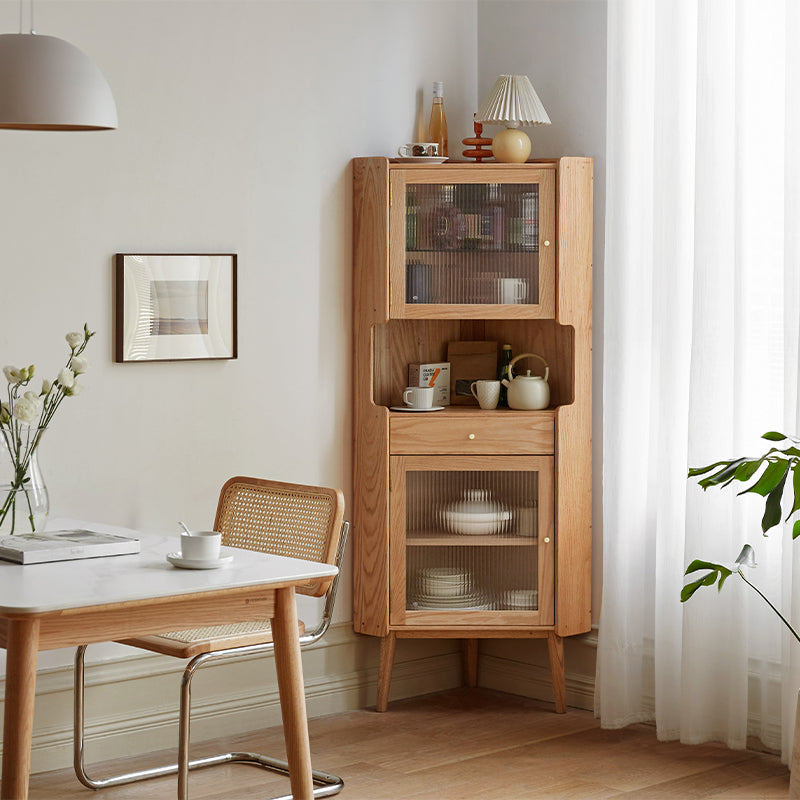 Wayne FAS-Graded Solid American Oak Corner Shelf/Triangle Storage Cabi